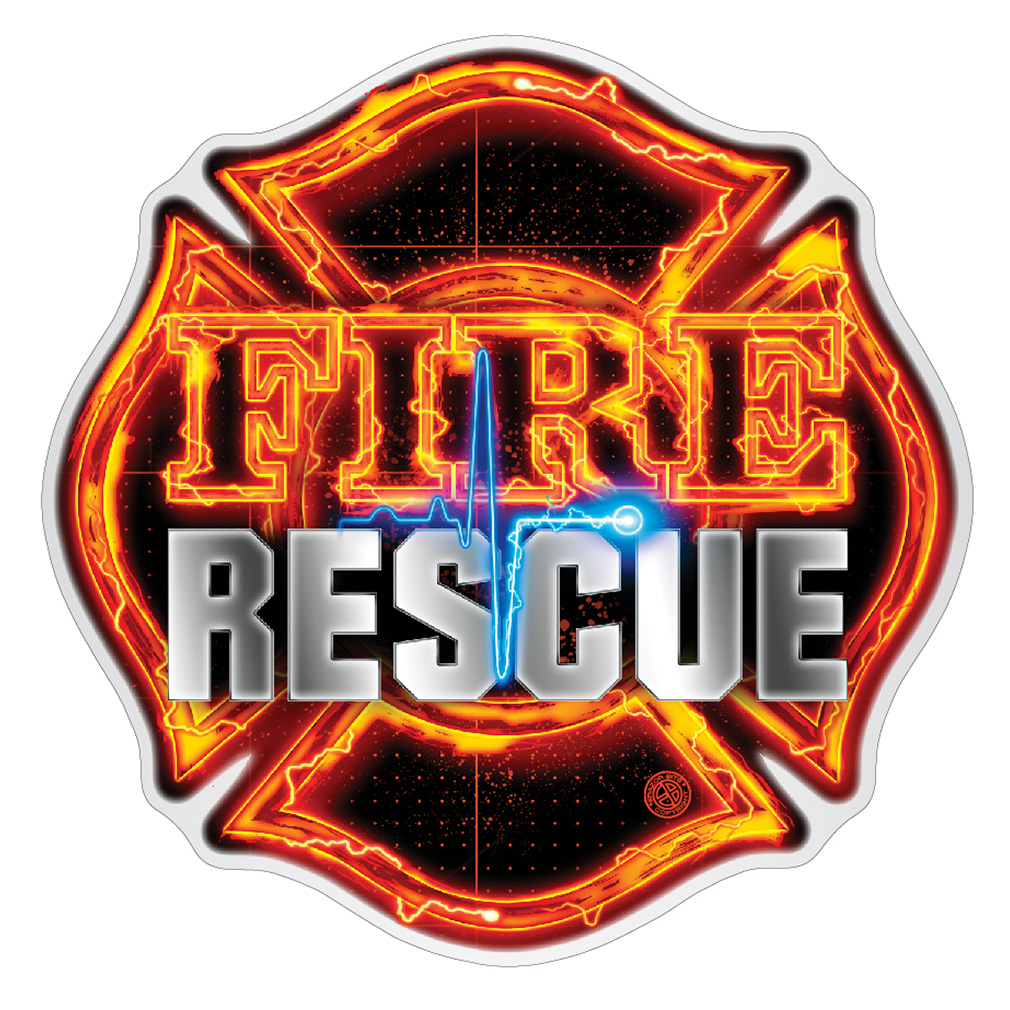 Fire Rescue Firefighter White vinyl Reflective Decal 2In | eBay